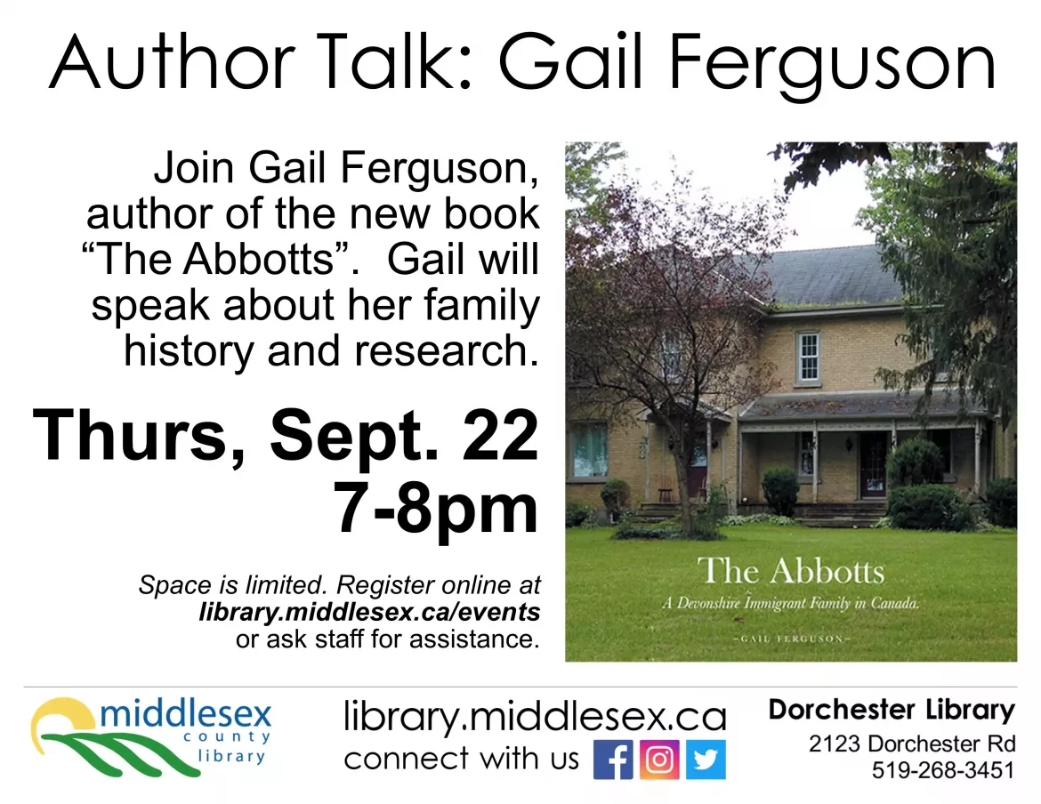 Author Talk: Gail Ferguson | Visit Middlesex